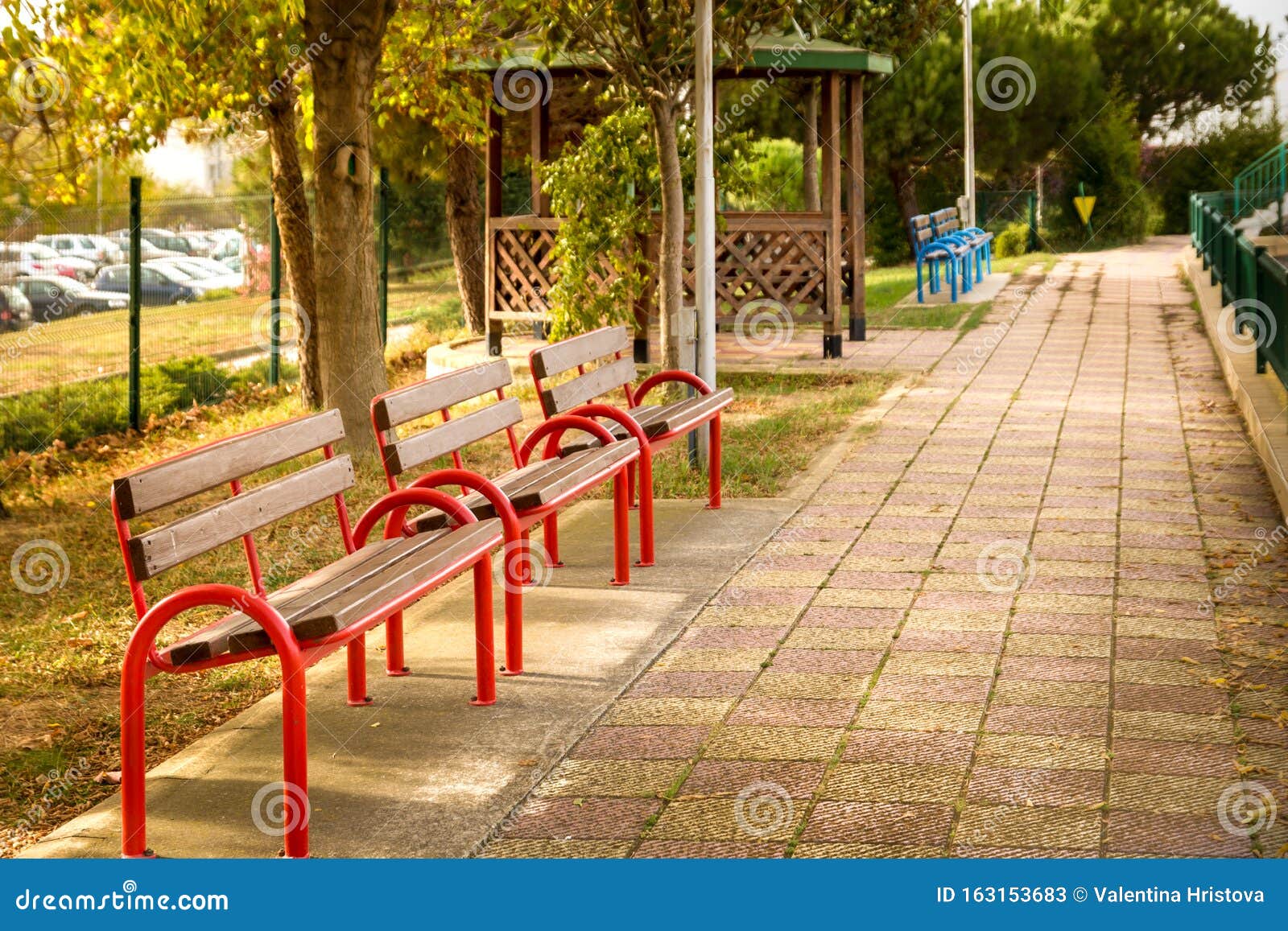 Pathway And Benches Royalty-Free Stock Image | CartoonDealer.com #27300142