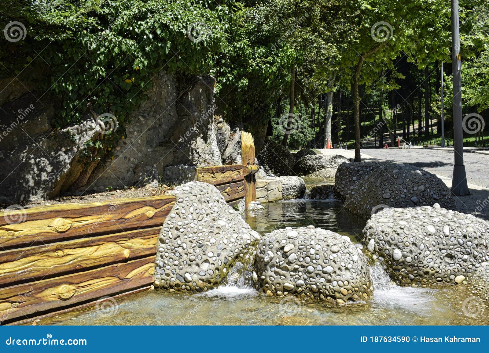 A Beautiful Park with Running Water Stock Photo - Image of beautiful ...
