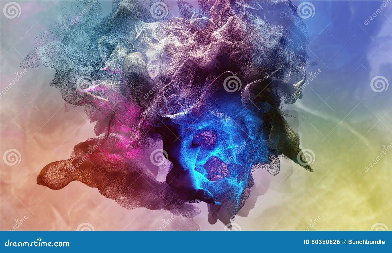 Beautiful Particles on Colored Background, 3d Illustration Stock ...