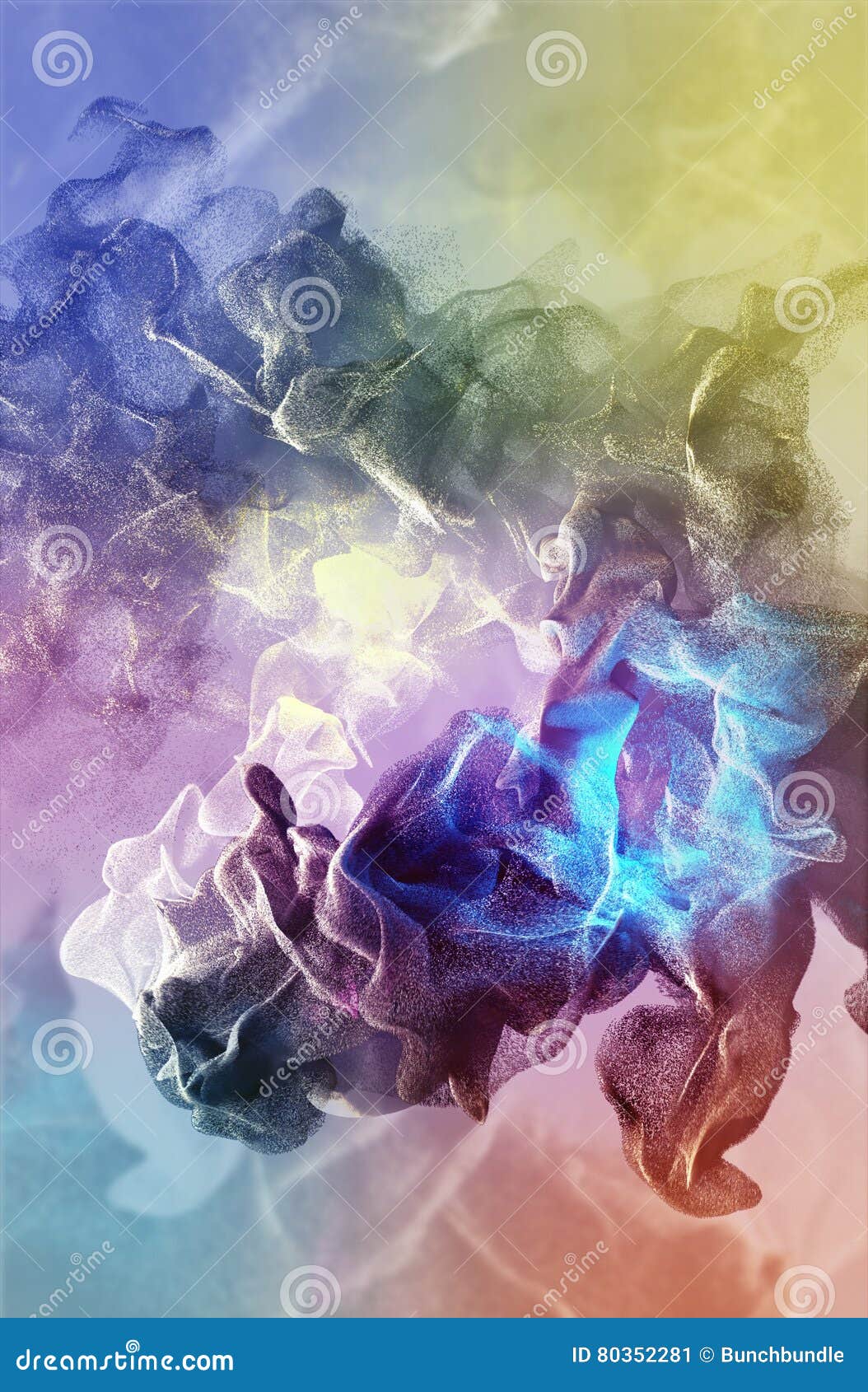 Beautiful Particles on Colored Background, 3d Illustration Stock ...