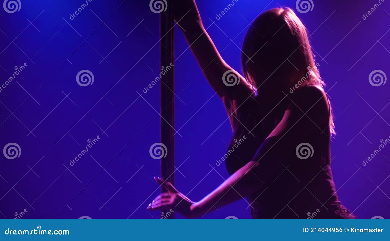 Passionate Pole Dance Performed by a Professional Striptease Dancer. a Young Woman is Dancing on ...