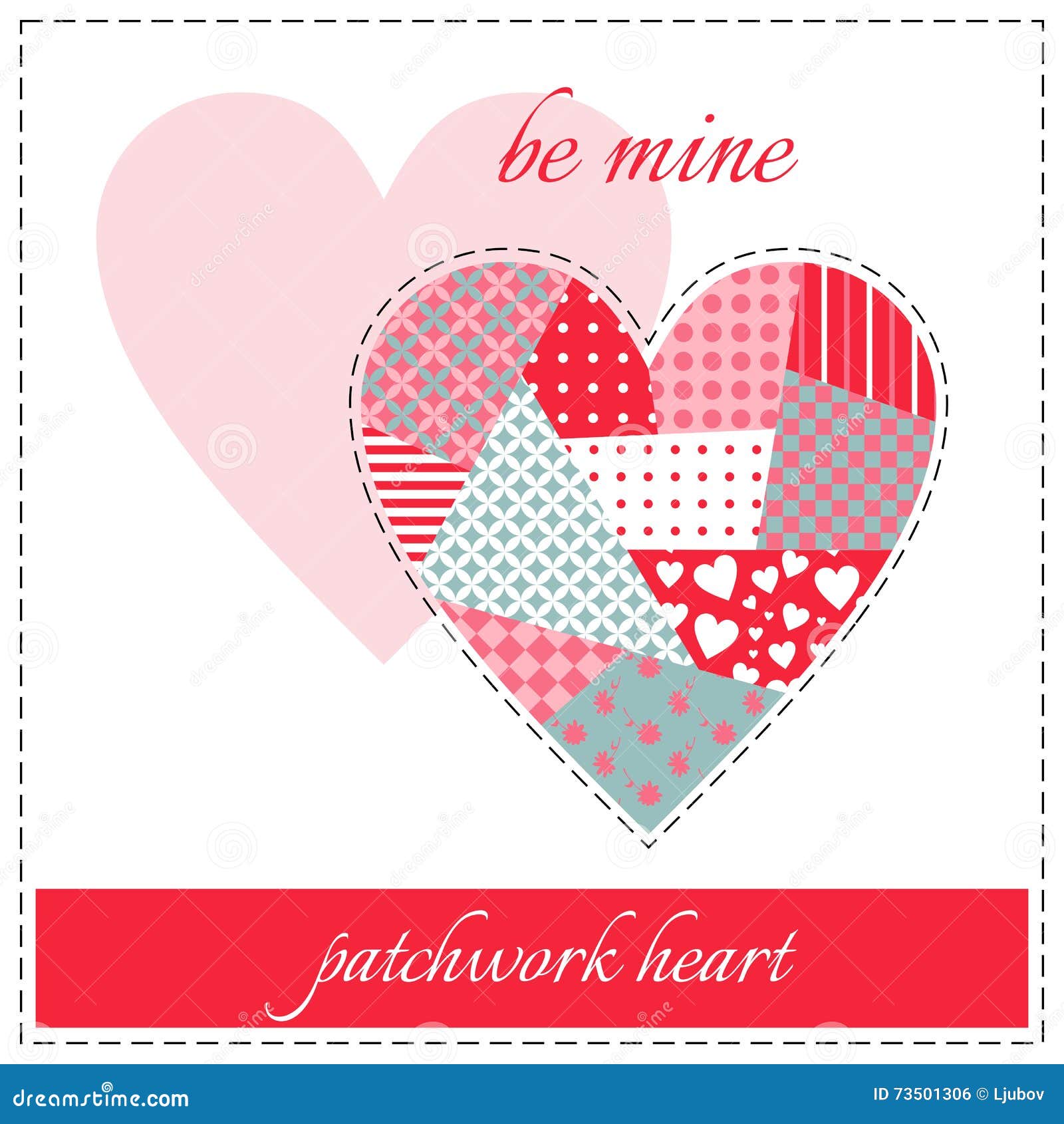 Beautiful Patchwork Heart. Elegant Greeting Card for Valentine S Day ...