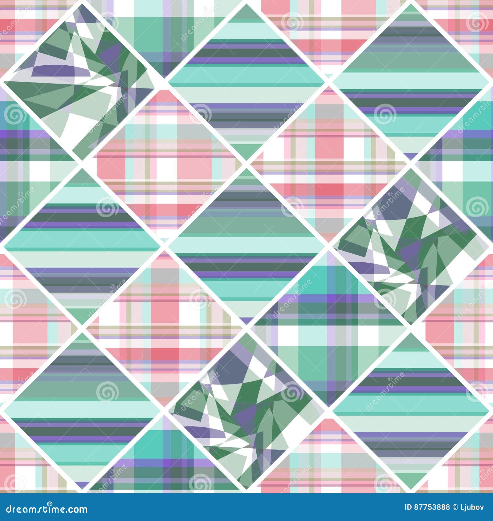 Beautiful Patchwork Pattern from Different Abstract Patches. Stock ...