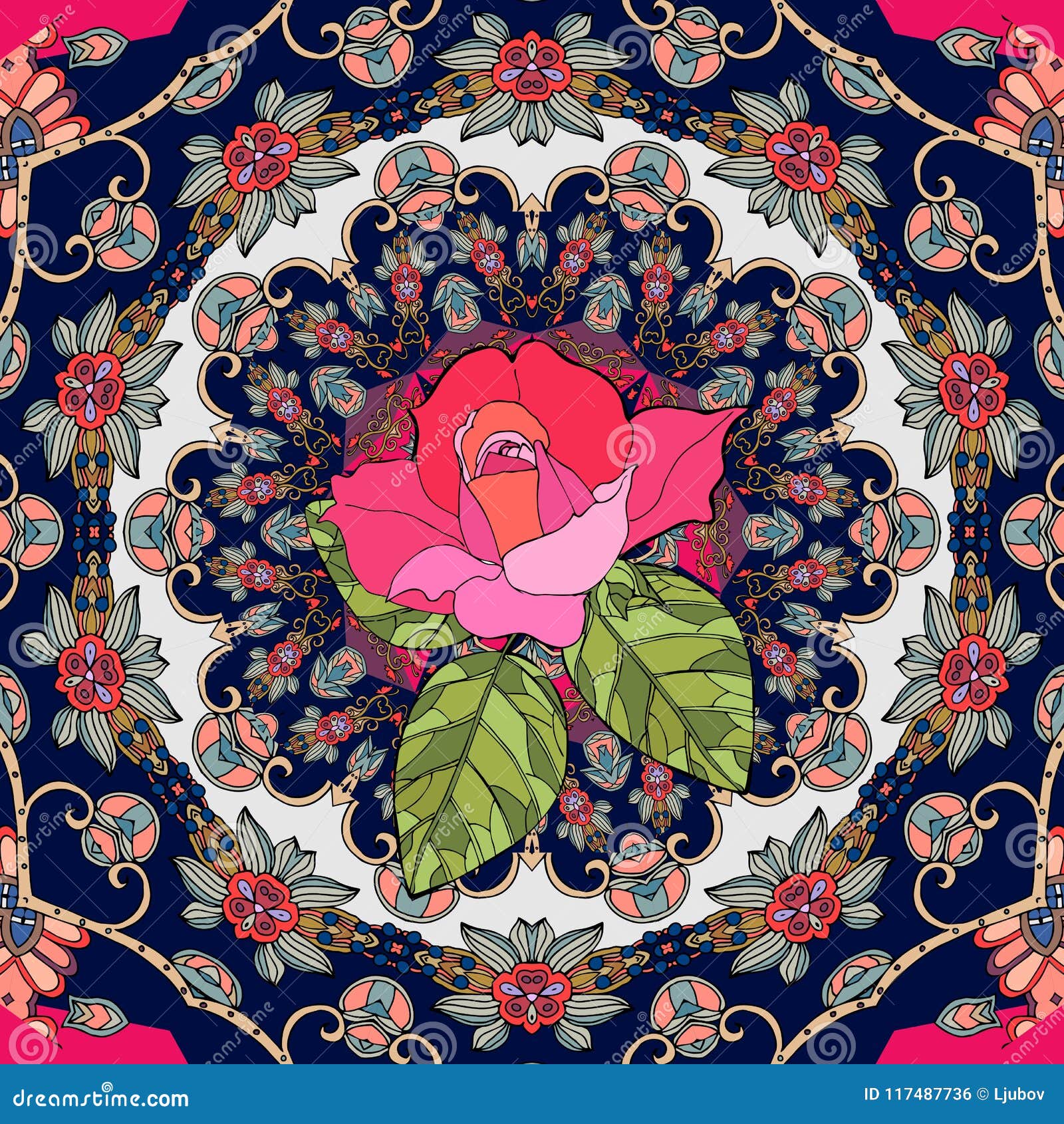 Beautiful Patchwork Pattern in Russian Style. Greeting Card Stock ...