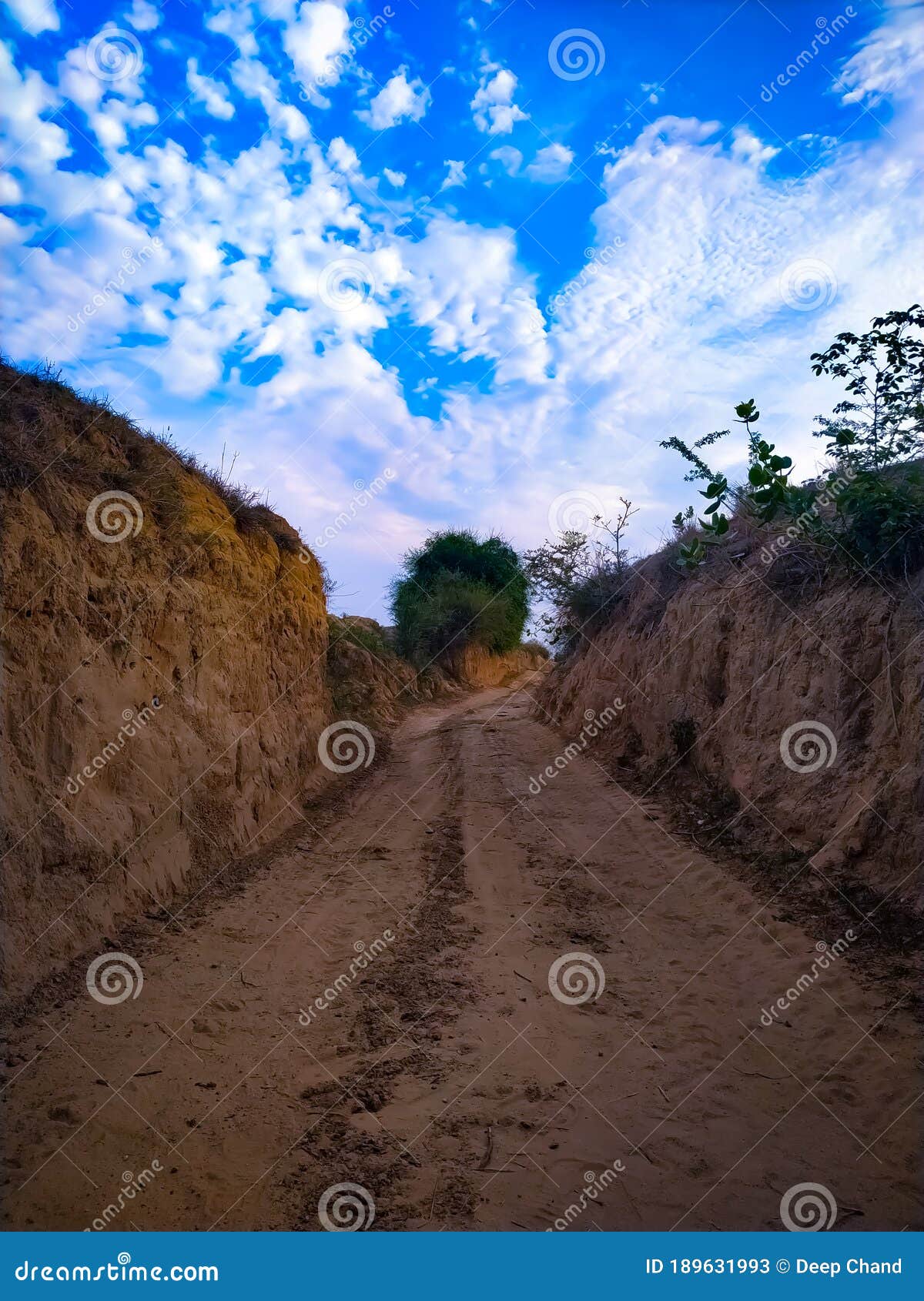 The Beautiful Path Passes through the Soil Mound Area Against the ...