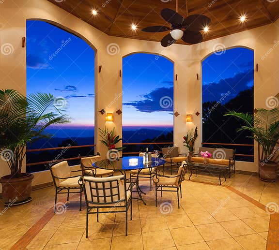 Beautiful Patio at Sunset stock photo. Image of balcony - 28648400