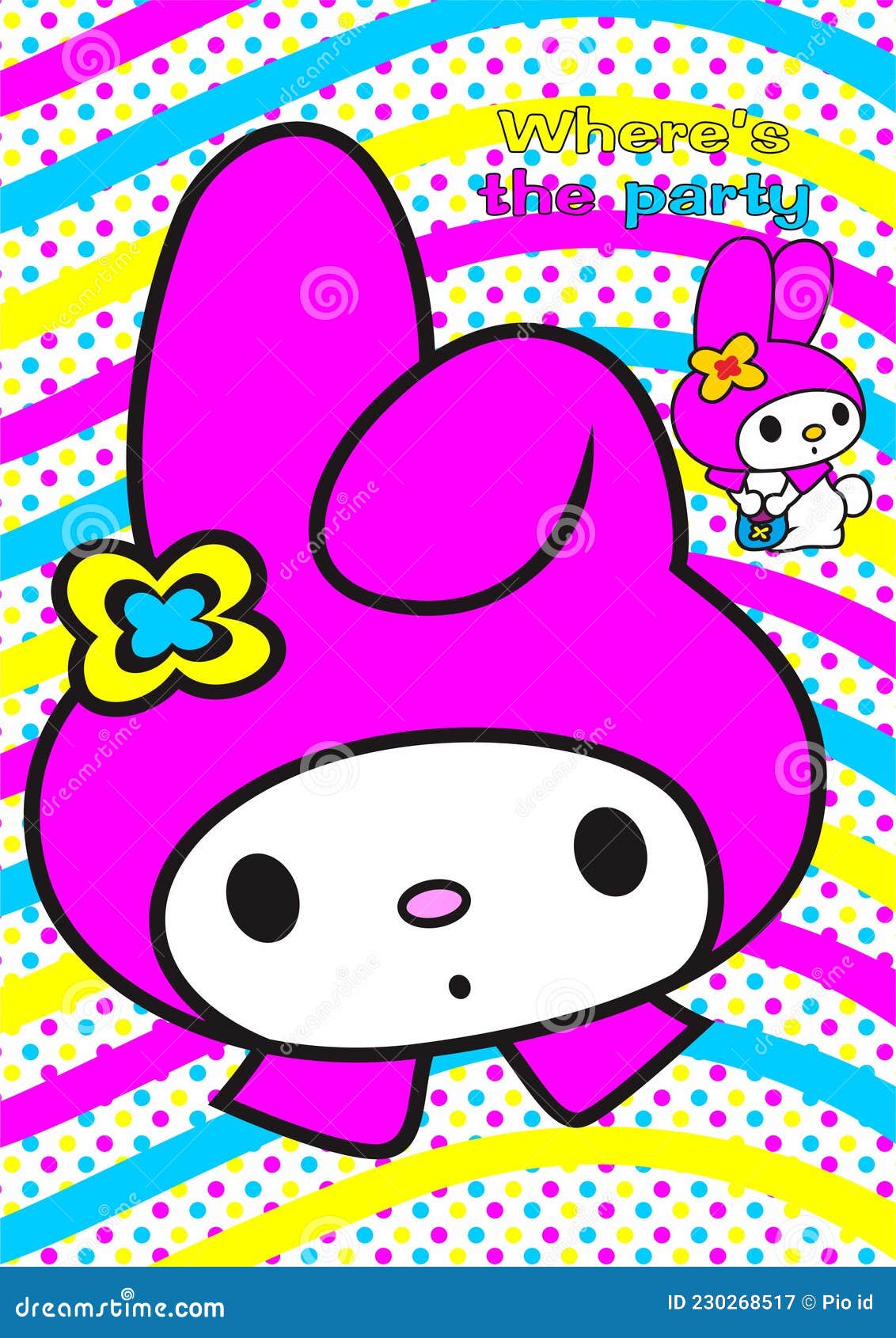 Birthday Card Pattern My Melody. Vector Stock Vector - Illustration of ...