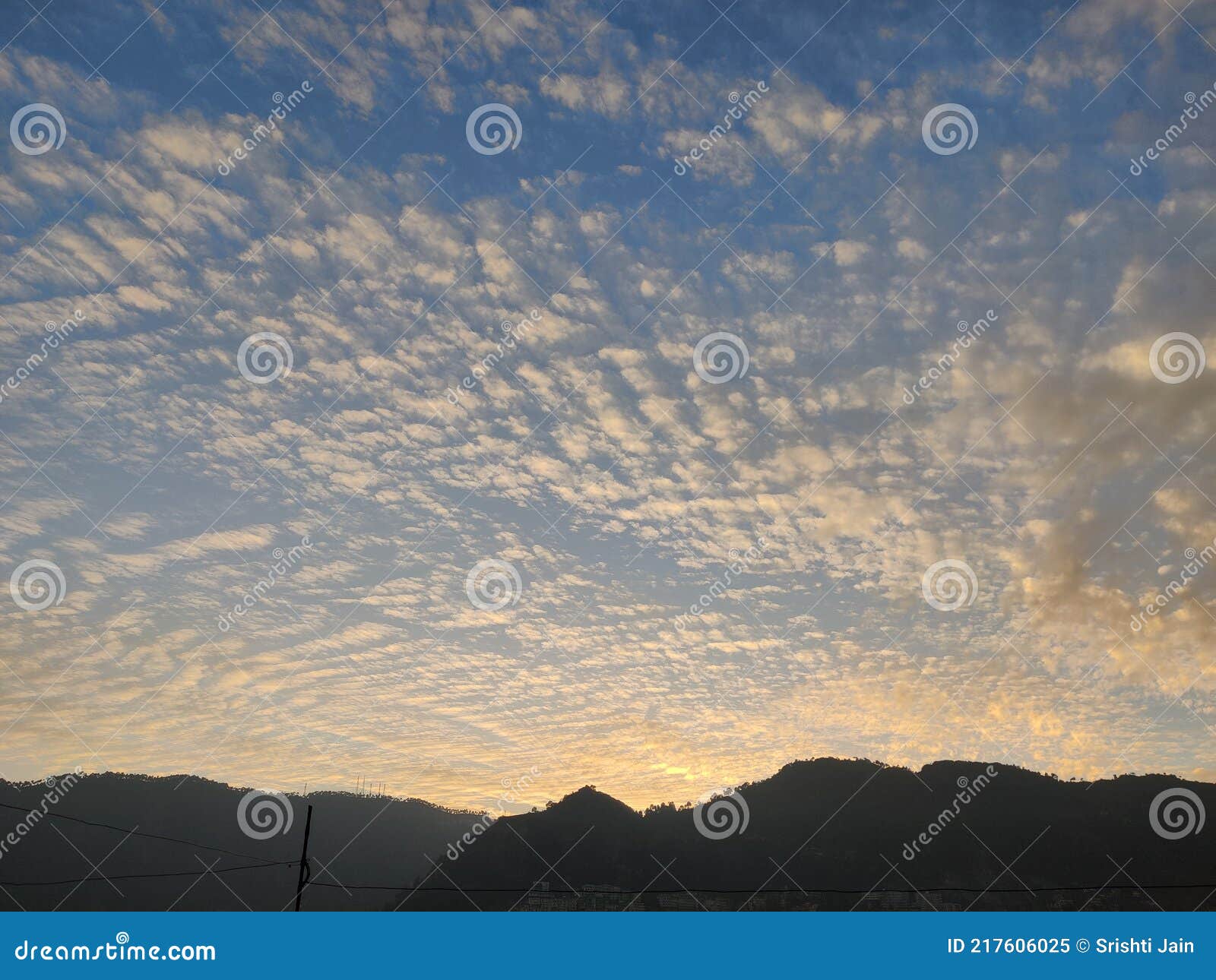 A Beautiful Pattern Formed by the Clouds at the Time of Sunset. Stock ...