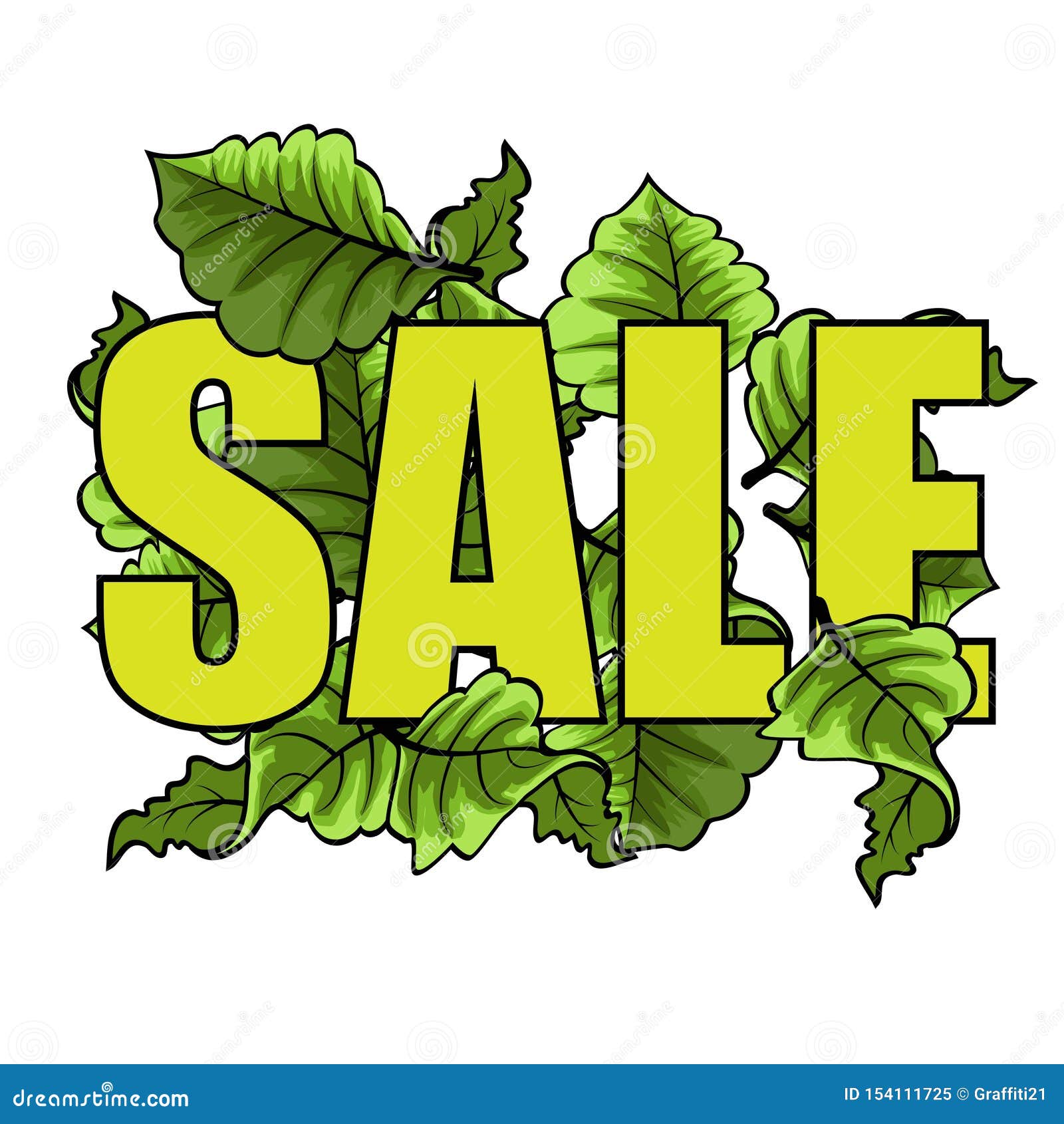 Beautiful Pattern with Green Sale with Leaves on White Background ...