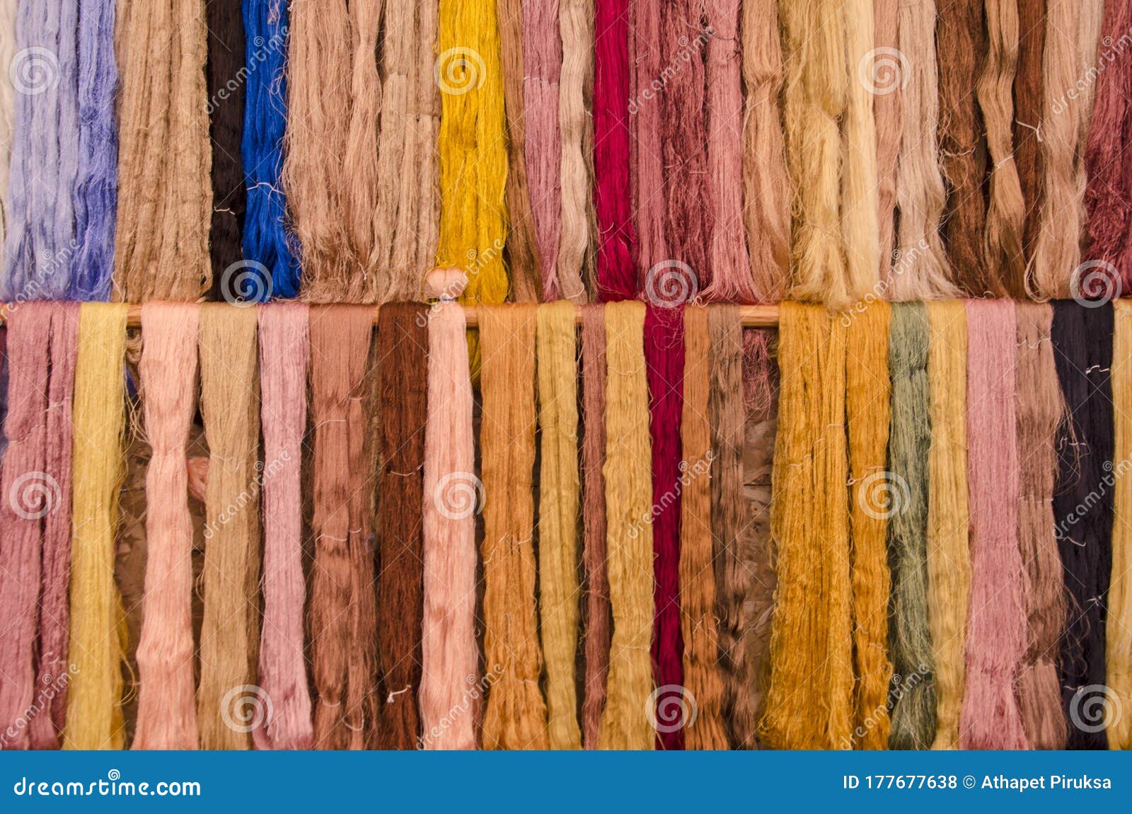 Beautiful Pattern of Hanging Colored Silk Thread Stock Photo - Image of ...