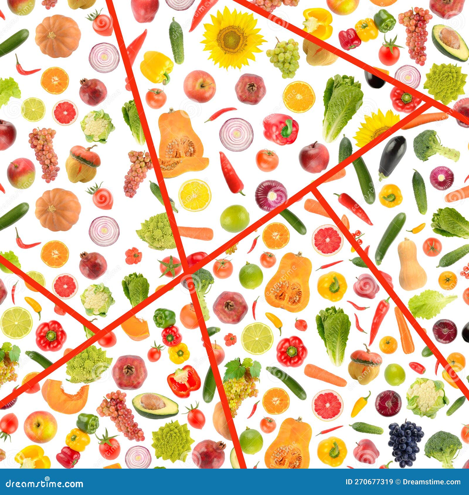 Beautiful Pattern Multi-colored Fruits, Vegetables and Berries ...