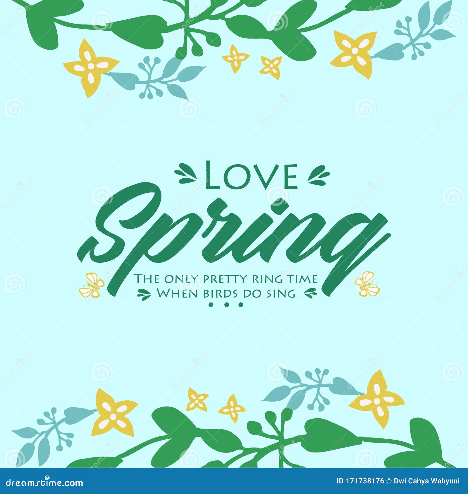 Beautiful Pattern of Leaf and Flower Frame, for Love Spring Invitation ...