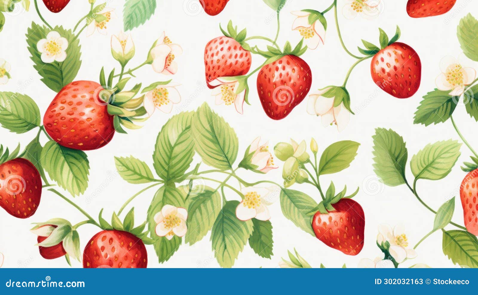 The Beautiful Pattern of Lifelike Strawberry Renderings Stock ...