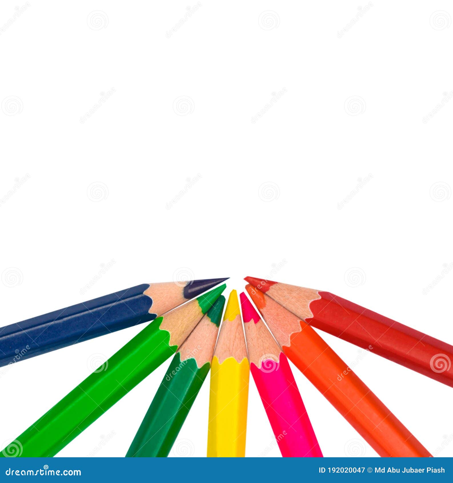 Beautiful Pattern Made with Seven Different Colored Wood Pencil Crayons ...