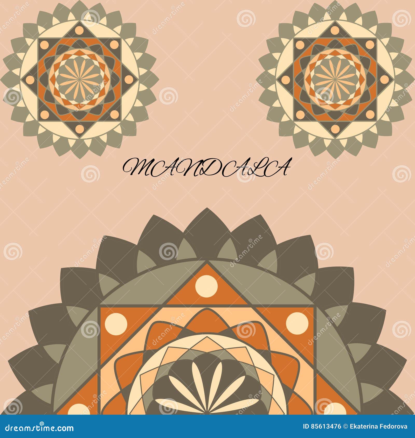 Beautiful Pattern, Mandala on a Beige, Layout Stock Vector ...