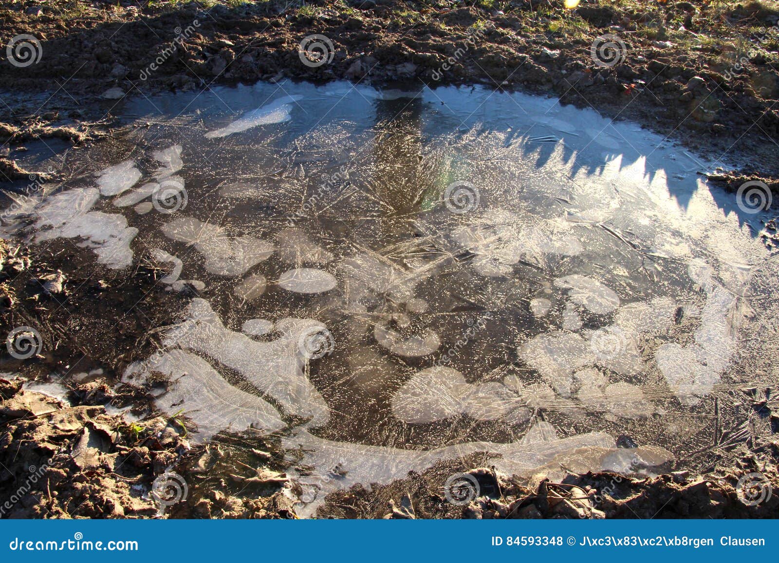 Beautiful Pattern in a Puddle Stock Photo - Image of brown, water: 84593348