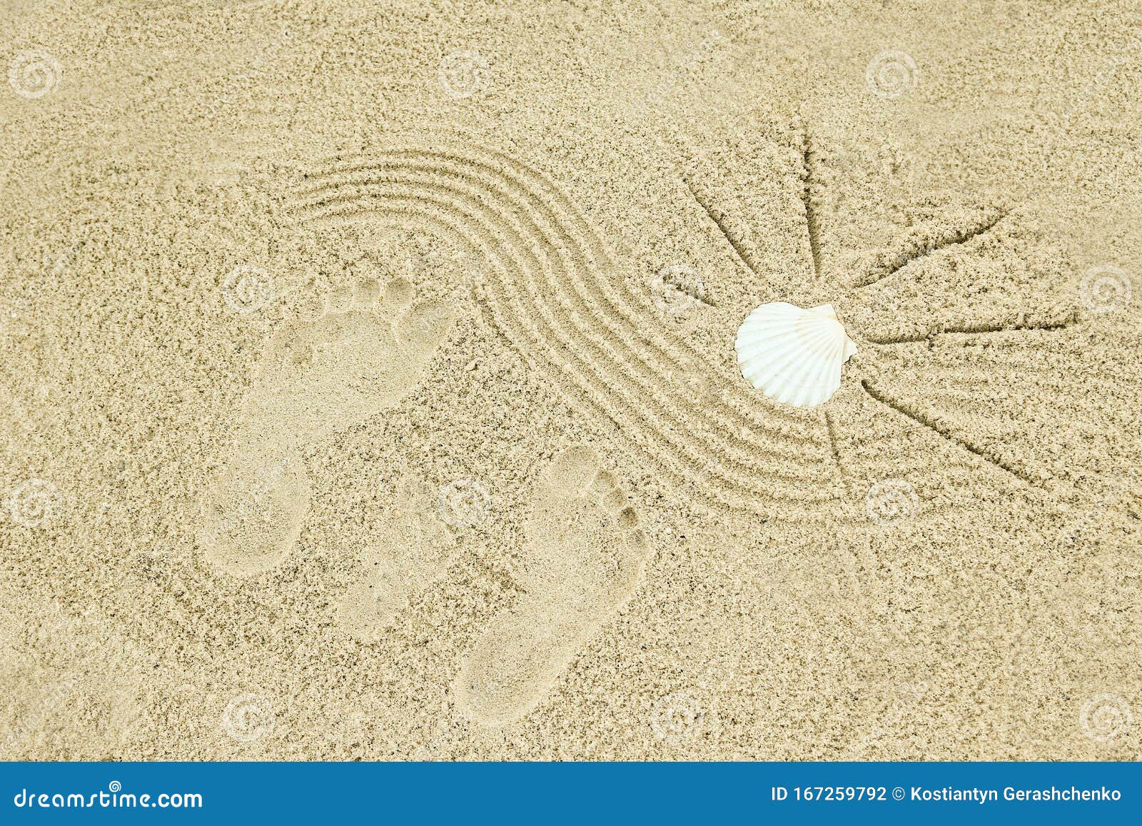 Beautiful Pattern on the Sea Sand on Nature Background Stock Photo ...