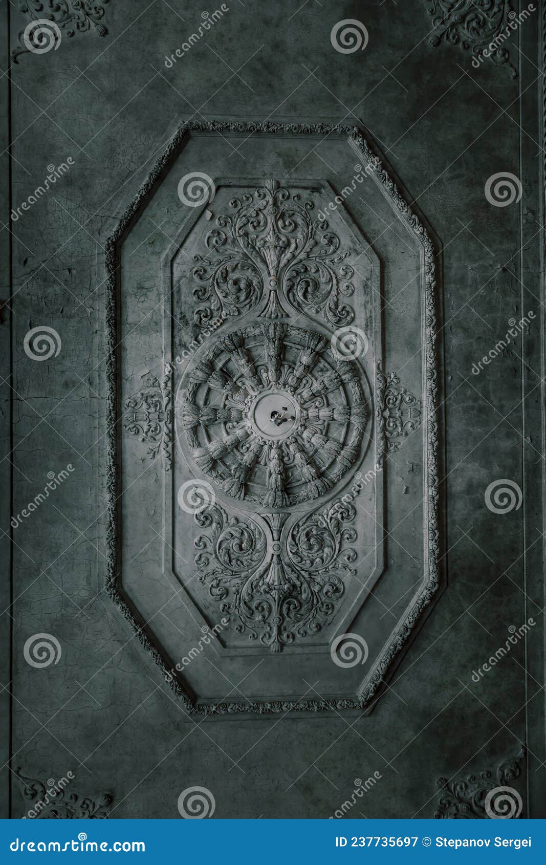 Beautiful Pattern on the Stone Ceiling in an Abandoned Manor House ...
