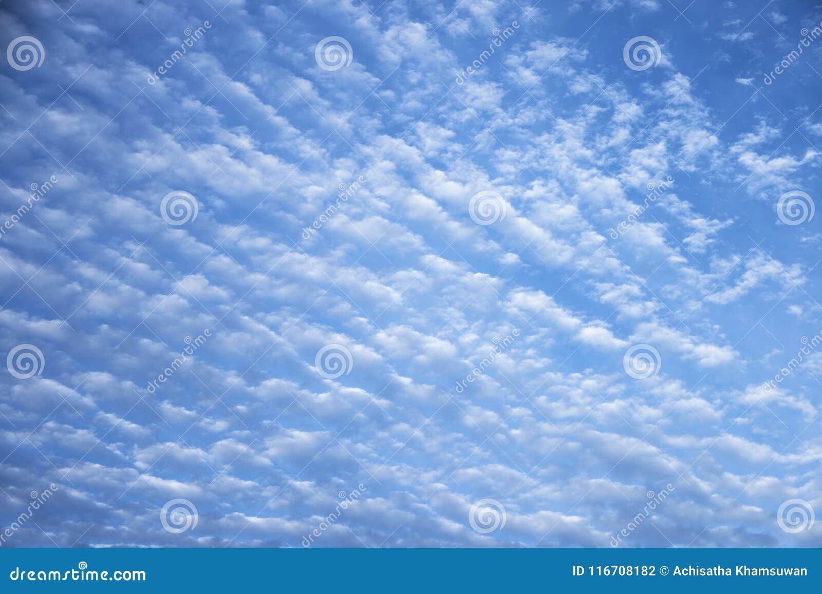 Beautiful Pattern of White Clouds on Blue Sky Background. Stock Photo ...