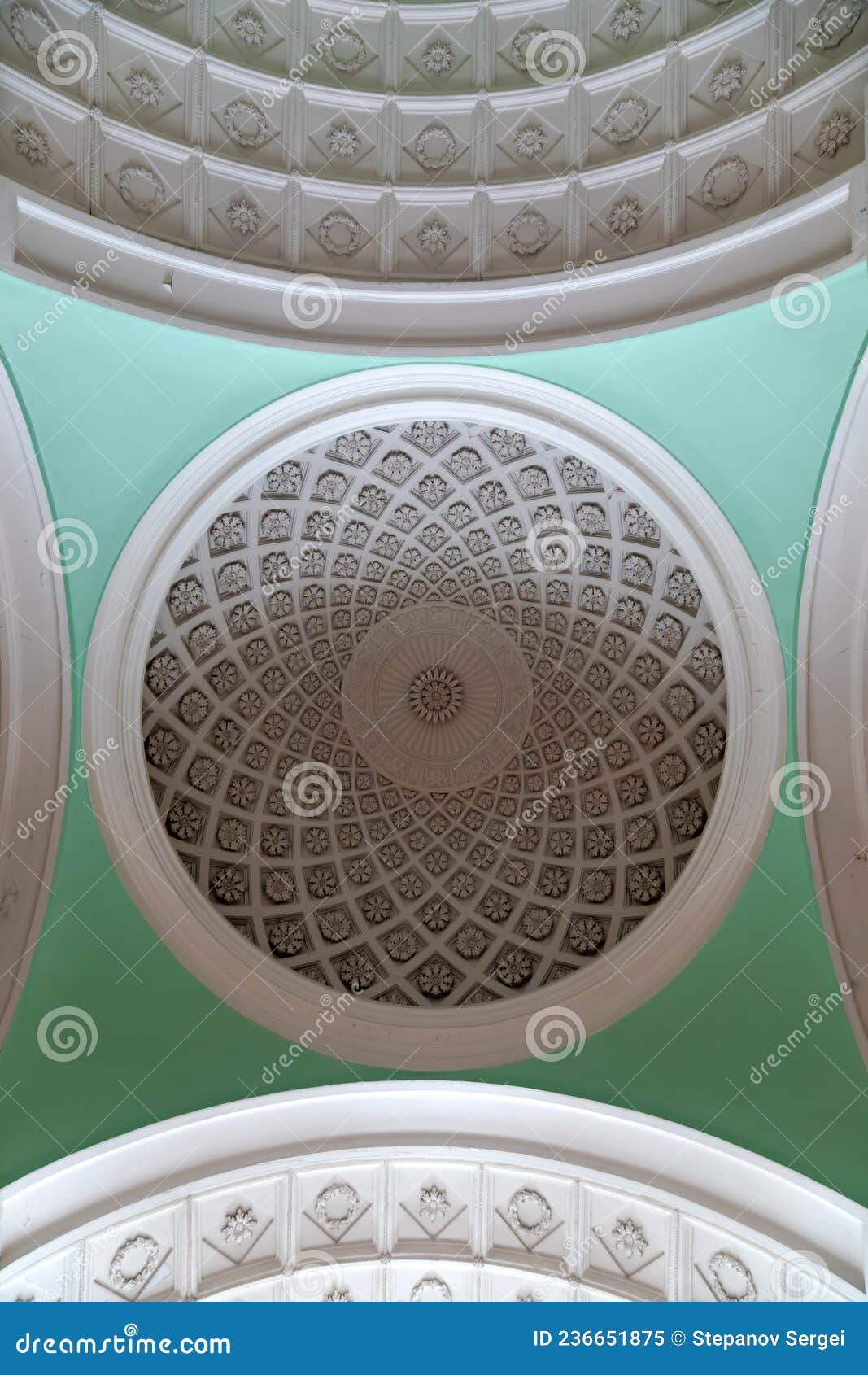 Beautiful Patterned Ceiling in an Old Abandoned Palace. Stock Image ...