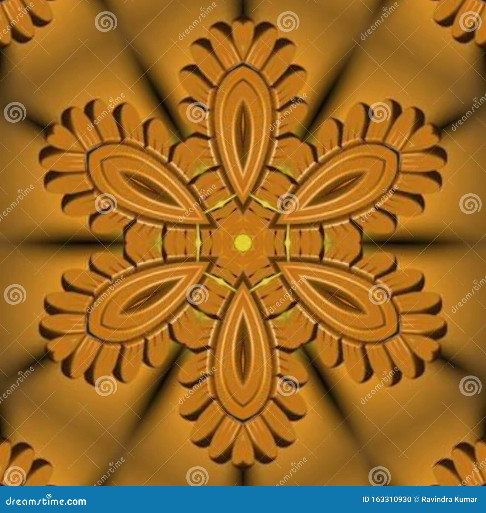 A Beautiful Patterned Design in Black Background Stock Illustration ...