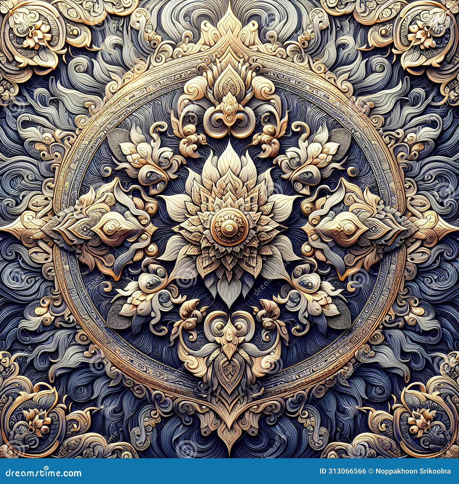 The Beautiful Patterns on the Tiles Include Floral Designs, Phaya Na ...