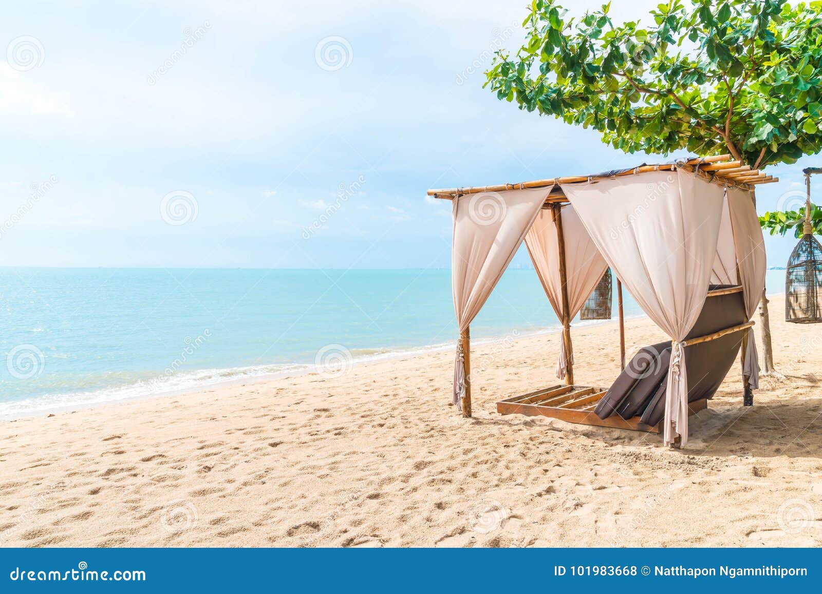 Beautiful Pavilion on Beach Stock Photo - Image of tranquil, relaxation ...