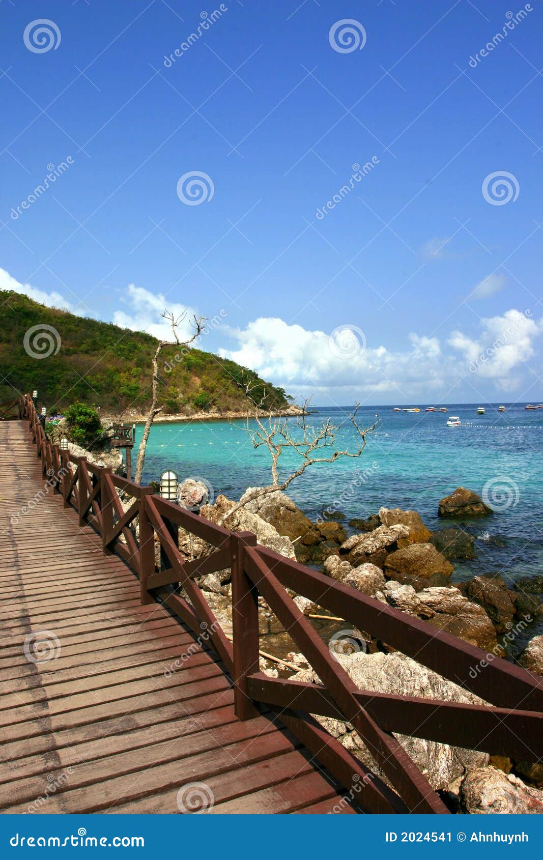 Beautiful and Peaceful Sea with Bridge Stock Image - Image of paradise ...