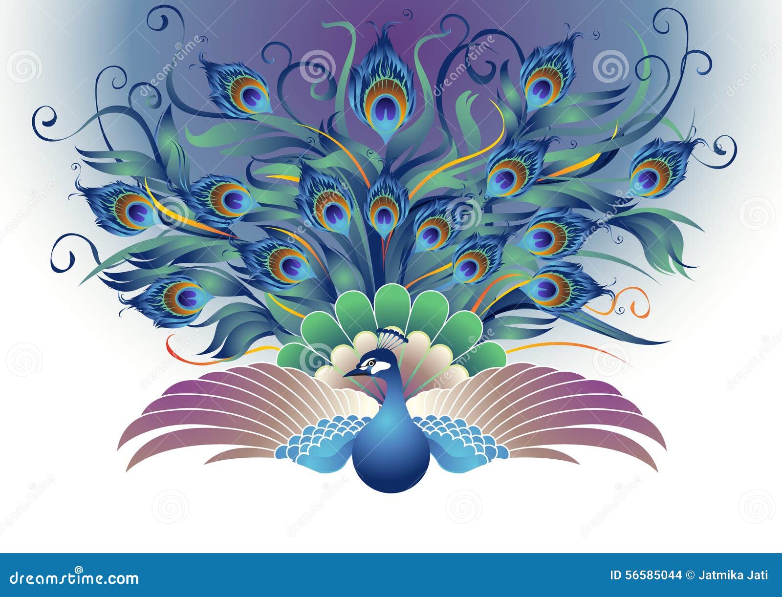 Beautiful Peacock In Decorative Style Stock Vector Illustration Of