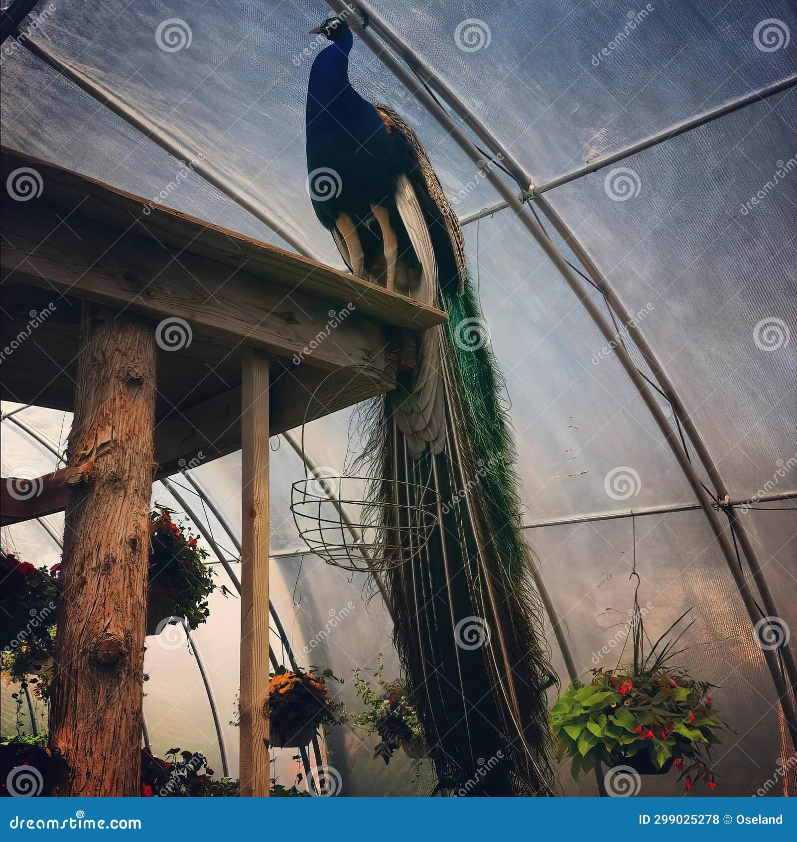 Beautiful Peacock Inside Shade Structure Stock Photo - Image of ...