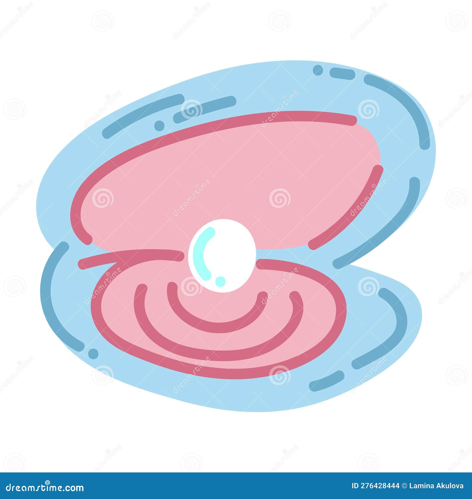Beautiful Pearl in an Open Shell in the Flat Style Stock Vector ...
