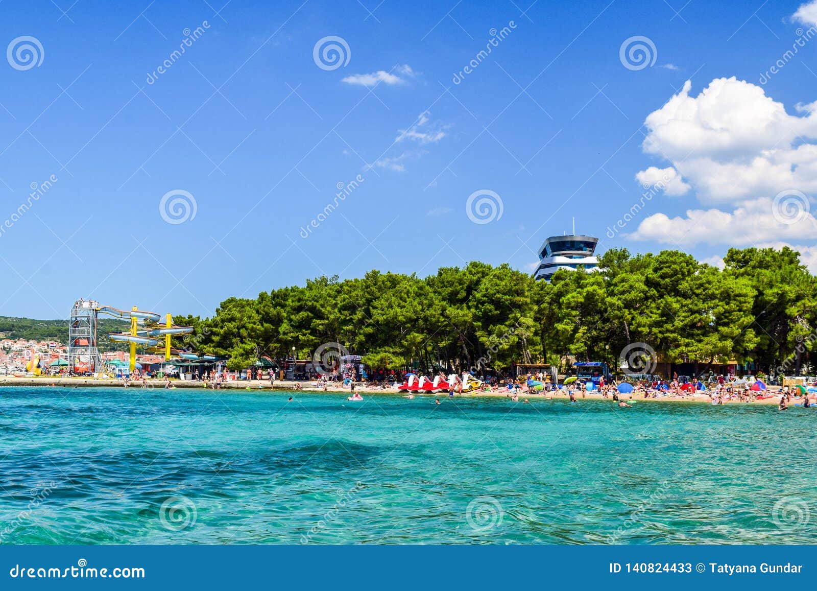 The Vodice beach, Croatia stock image. Image of island - 140824433