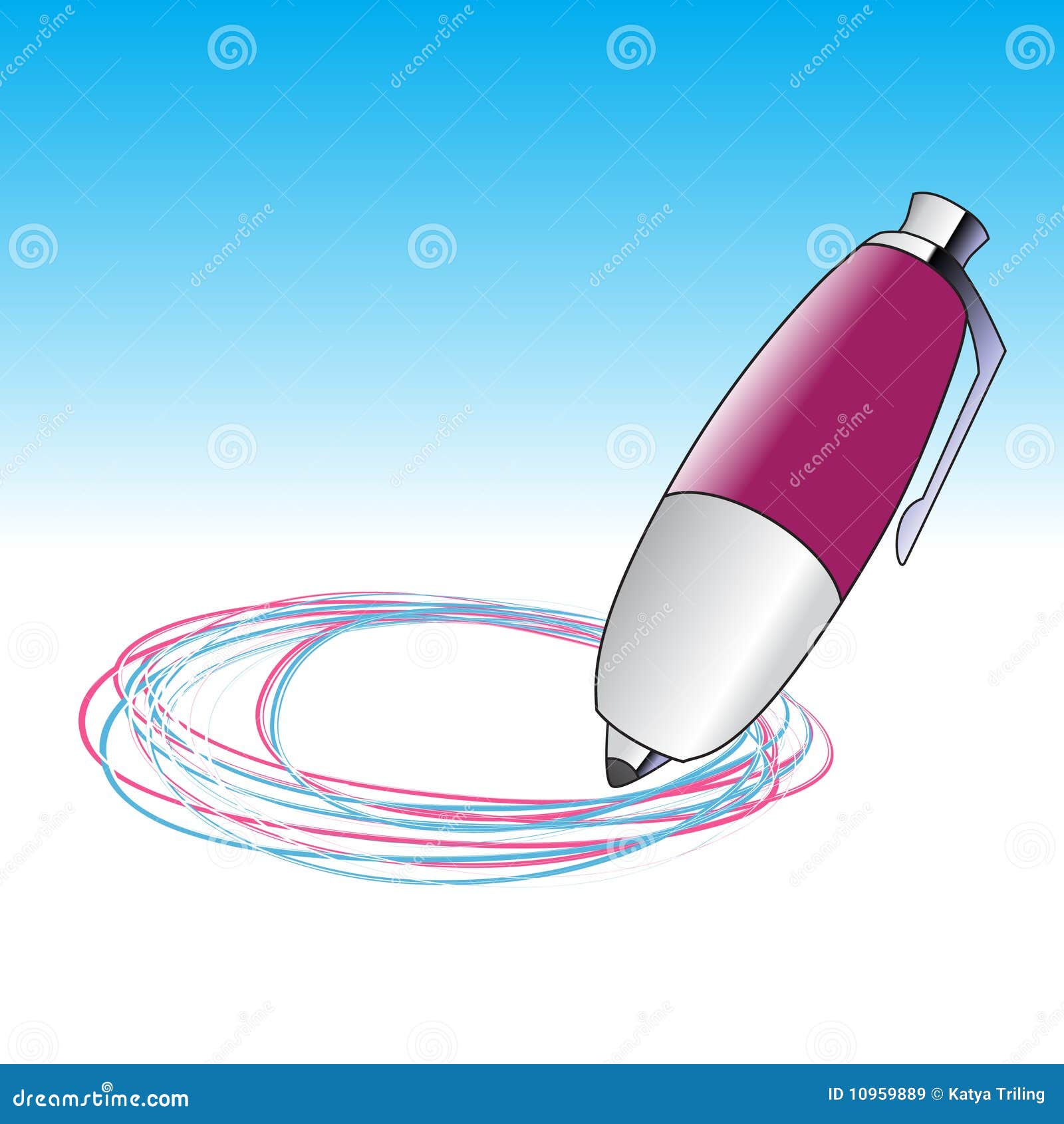 Beautiful pen stock vector. Illustration of color, drawing - 10959889