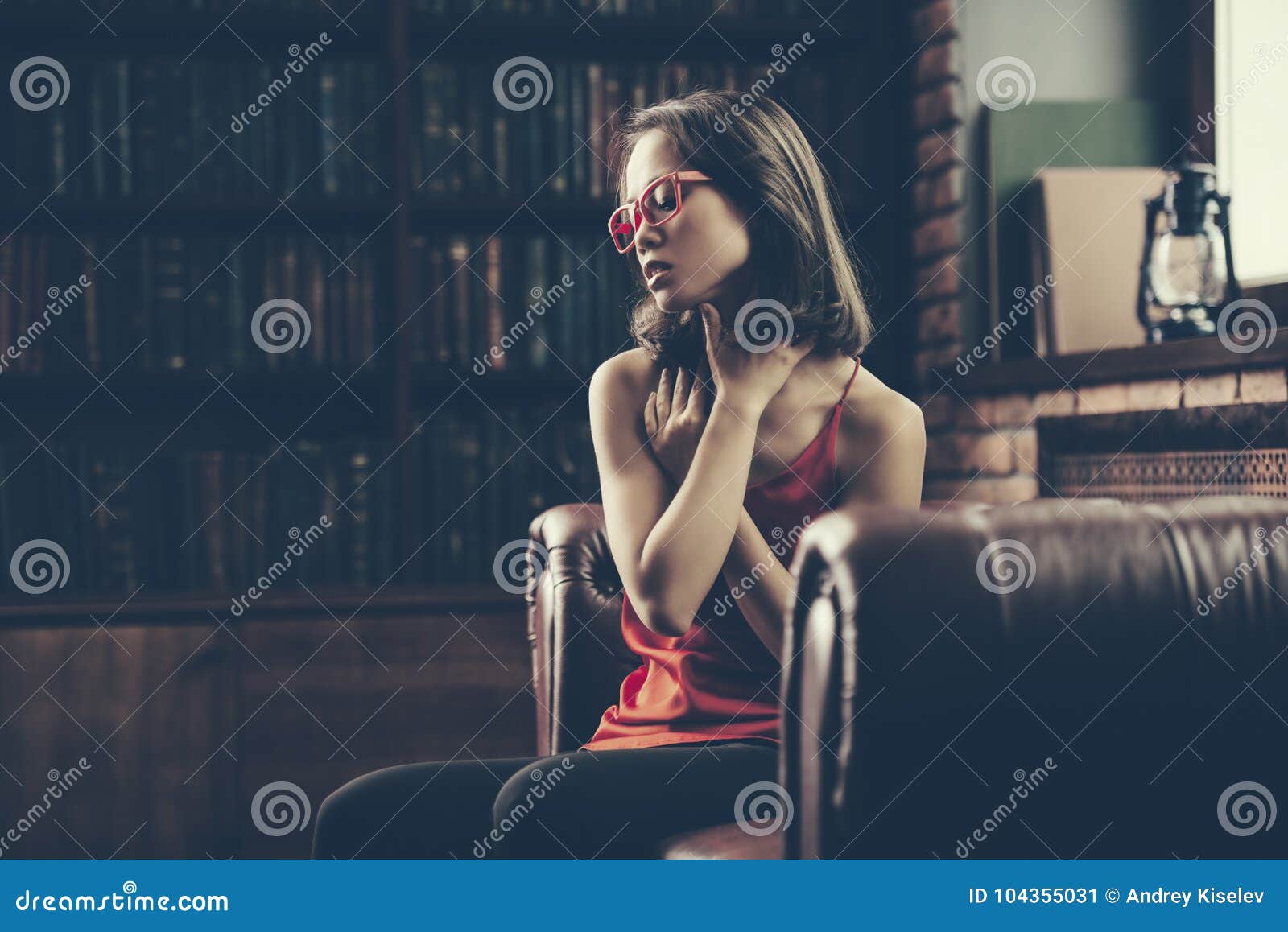 Pensive Asian Woman Stock Image Image Of Lady Beauty 104355031