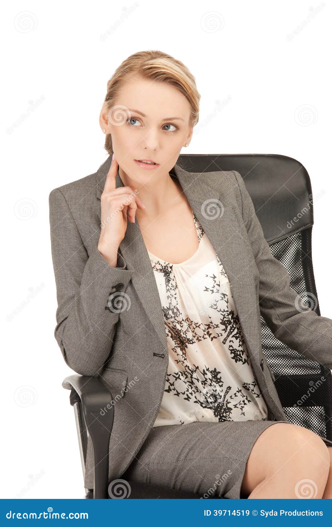 Beautiful pensive woman stock image. Image of people - 39714519