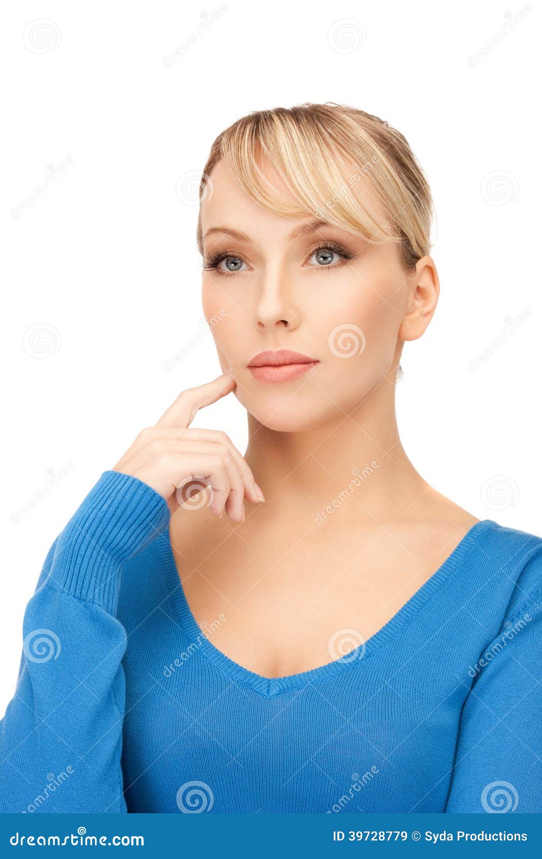 Beautiful pensive woman stock image. Image of cute, attractive - 39728779
