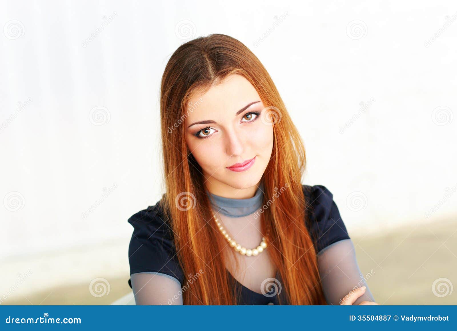 Beautiful Pensive Woman Looking at Camera Stock Image - Image of ...