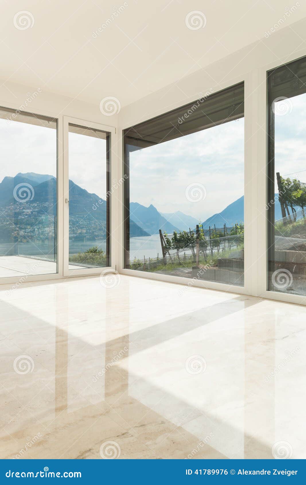 Beautiful Penthouse, Empty Living Room Stock Photo - Image of design ...