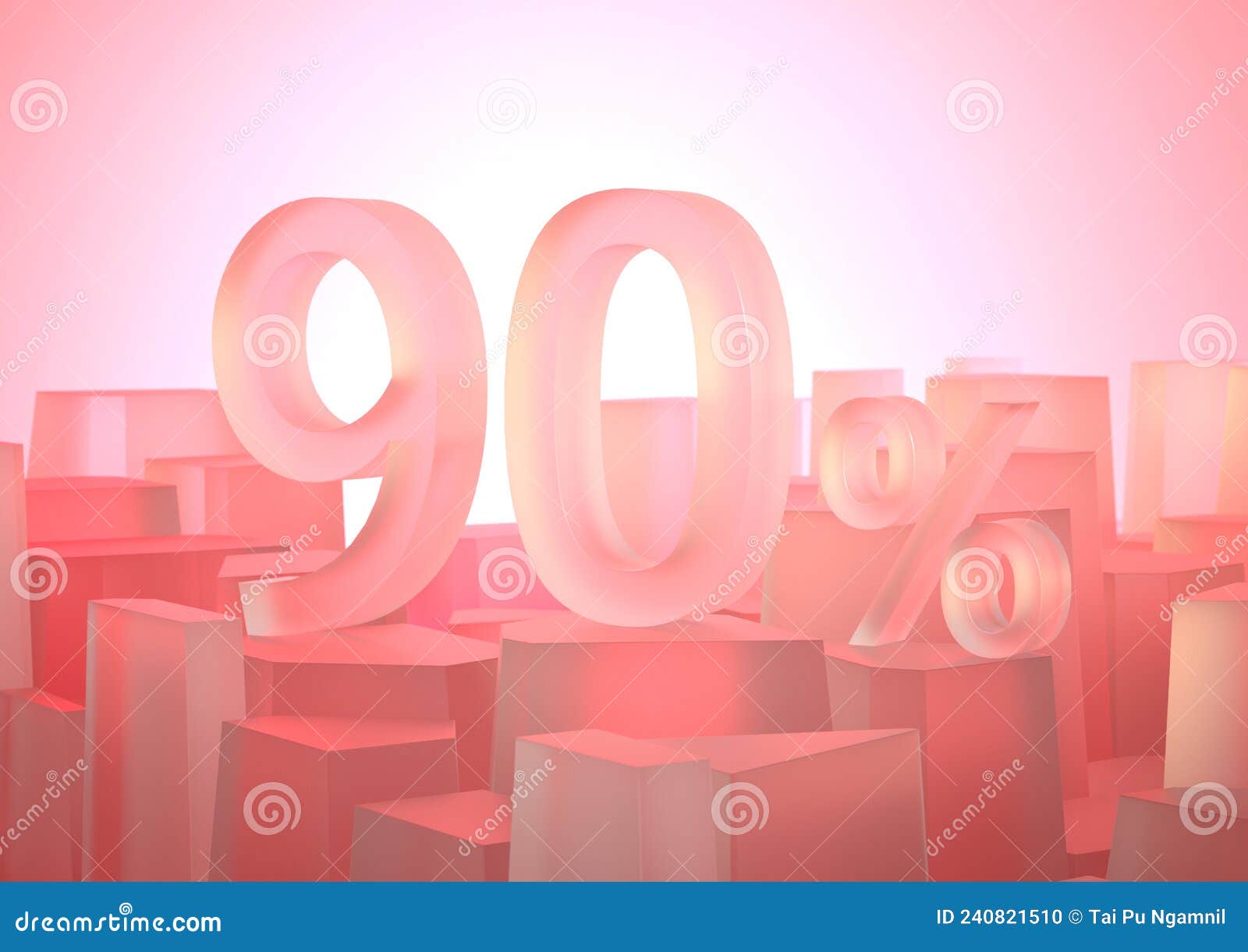 Beautiful 90 Percent Number Scene for Promotion, the Number Stands on ...