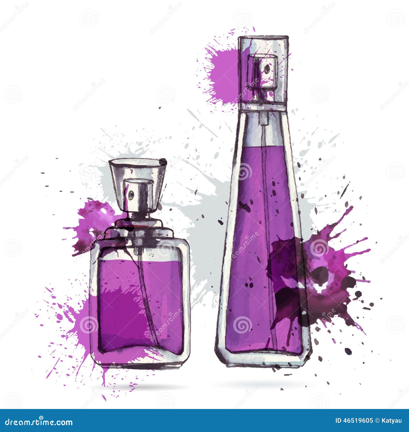 Beautiful perfume bottle. stock vector. Illustration of liquid - 46519605