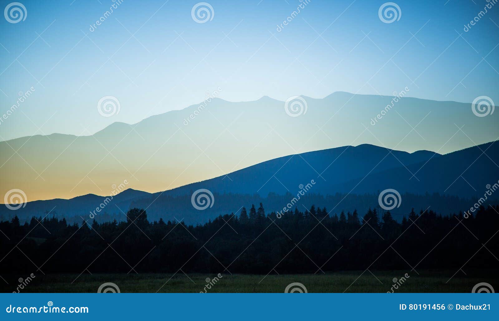 A Beautiful Perspective View Above Mountains with a Gradient Stock ...