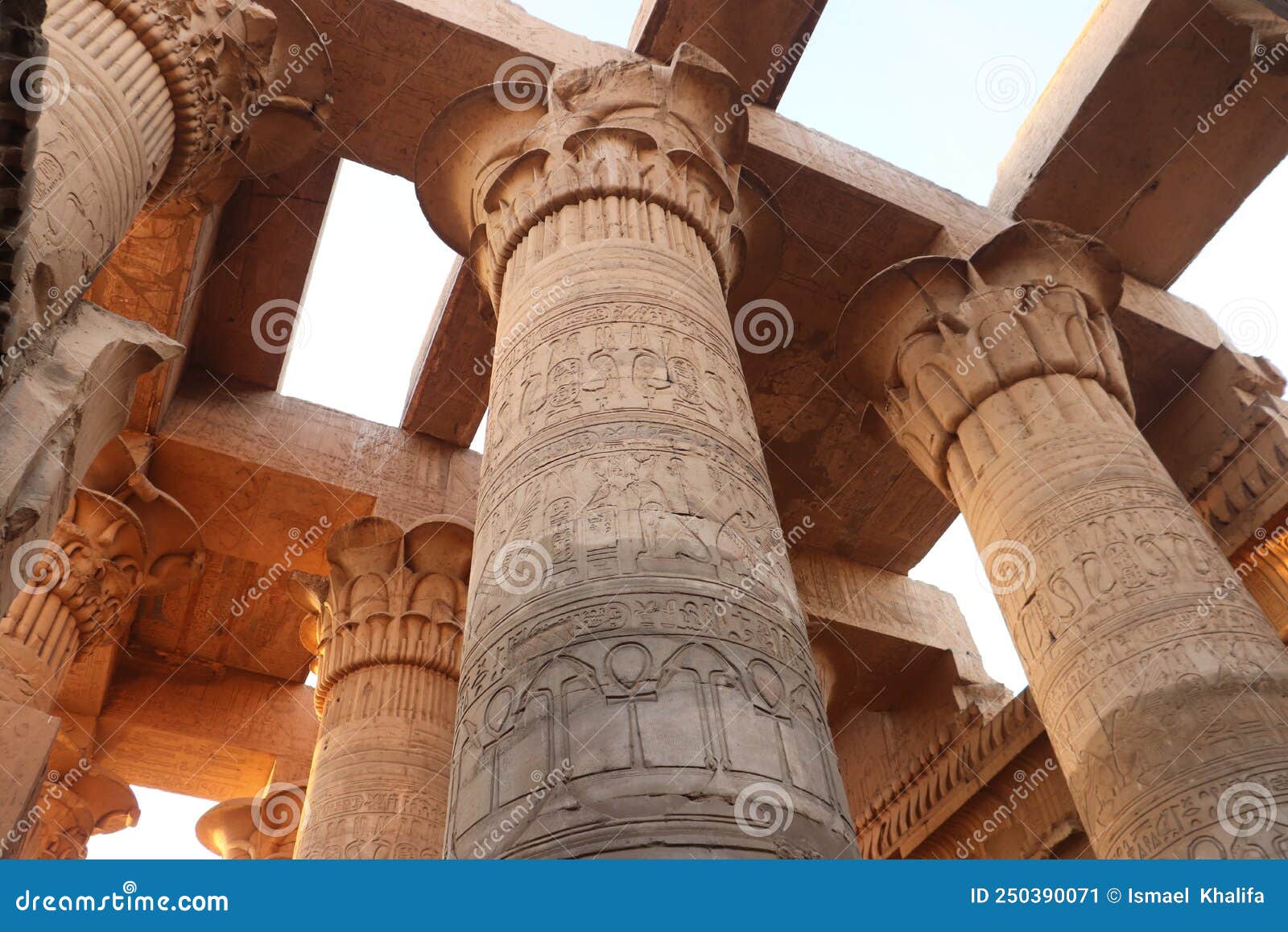 Beautiful Pharaonic Carving In Kom Ombo Temple, Aswan, Egypt Stock ...