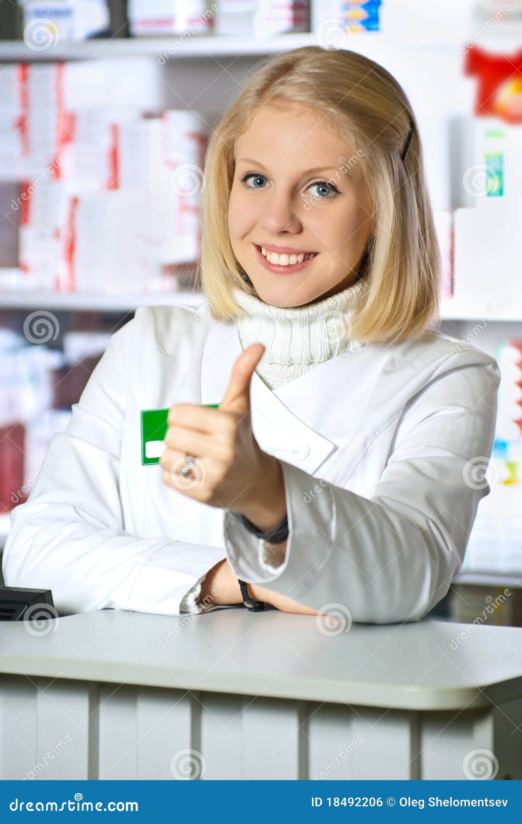 Beautiful pharmacist stock photo. Image of caucasian - 18492206