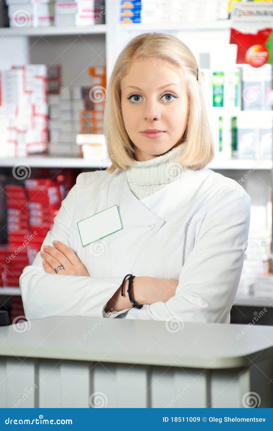 Beautiful pharmacist. stock image. Image of medical, pharmacist - 18511009