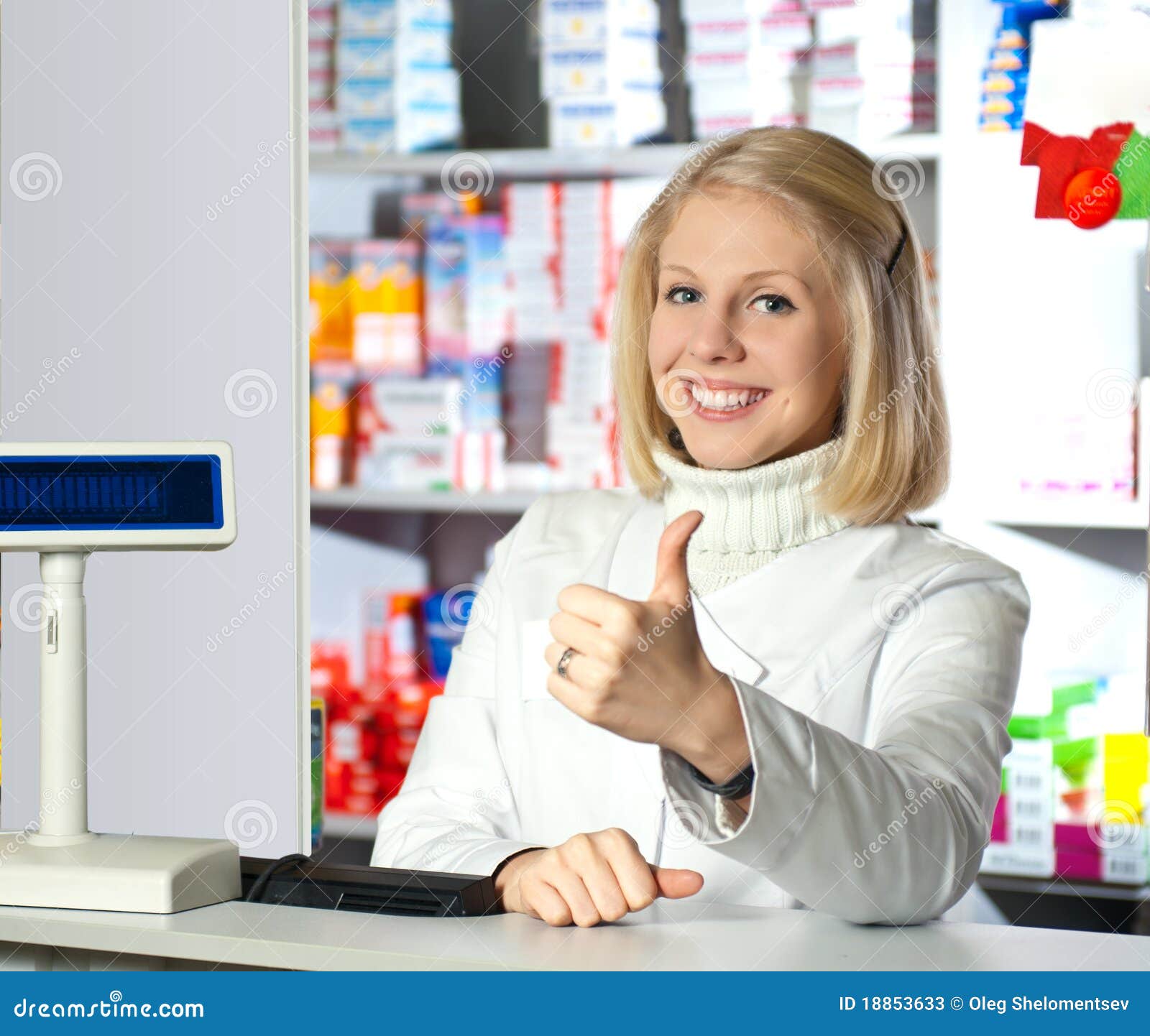 Beautiful pharmacist. stock image. Image of pharmacist - 18853633