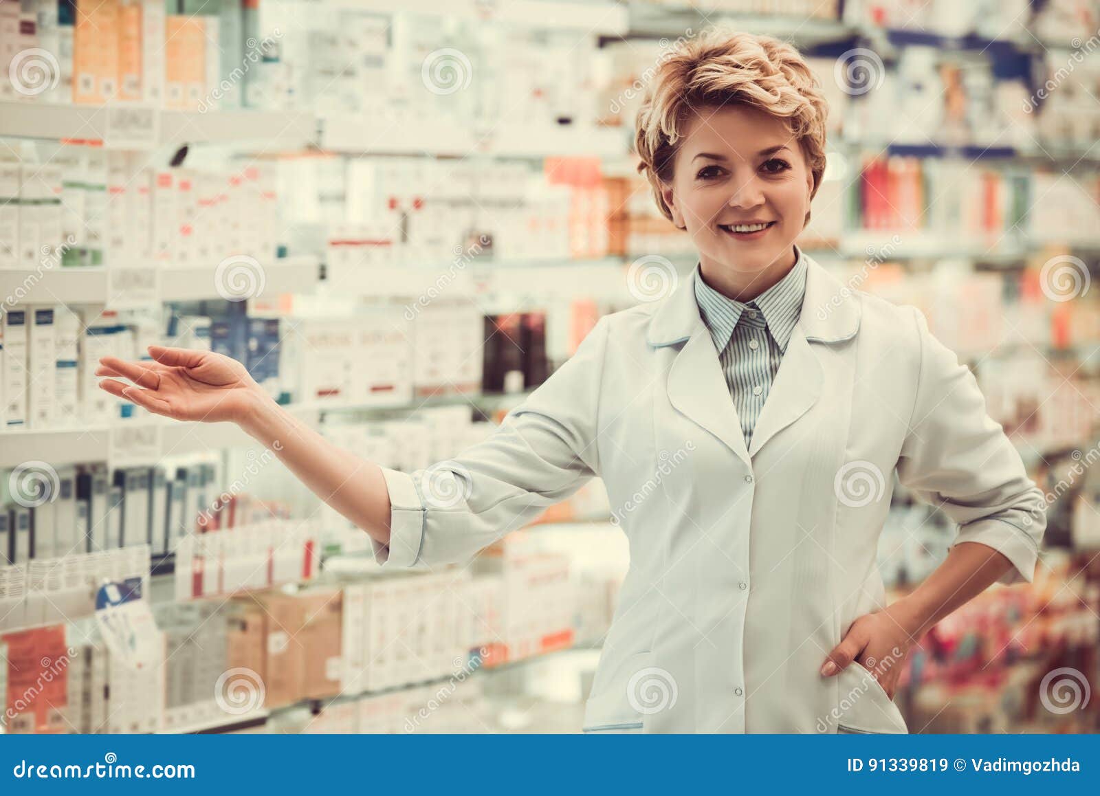 Beautiful Pharmacist at Work Stock Image - Image of occupation ...