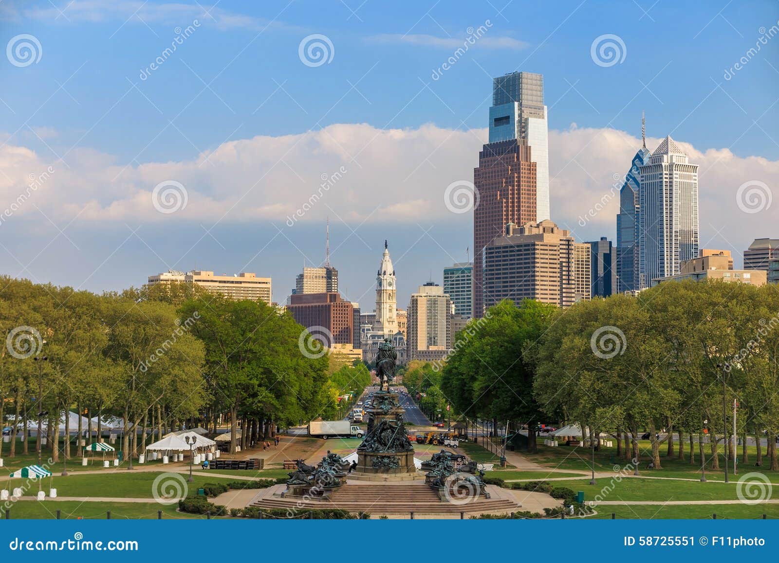 Beautiful Philadelphia Skyline Stock Image - Image of landmark, night ...