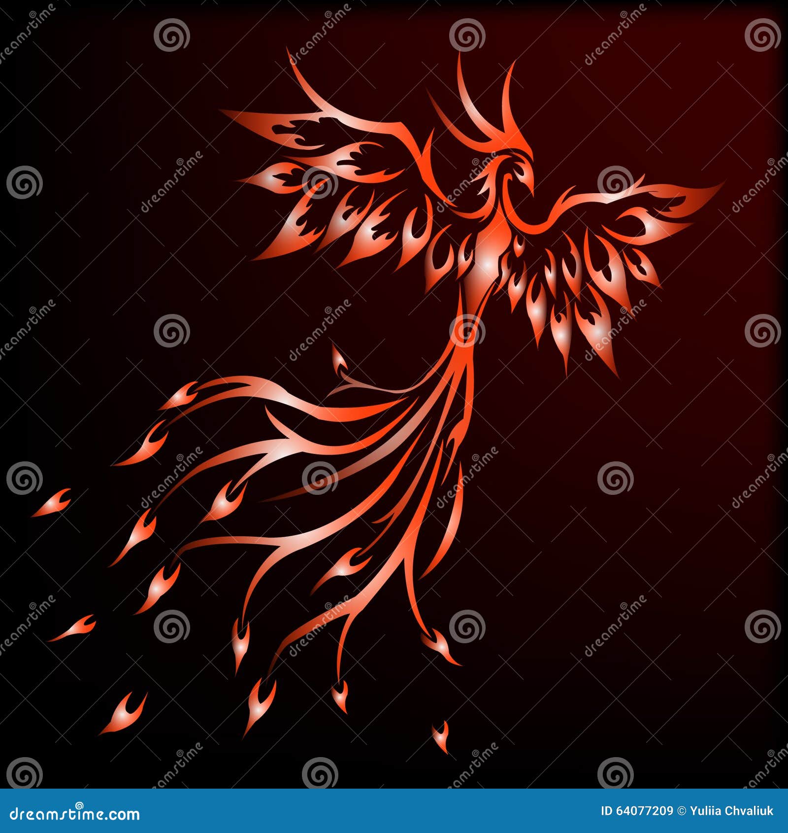 Beautiful Phoenix bird stock vector. Illustration of estate - 64077209