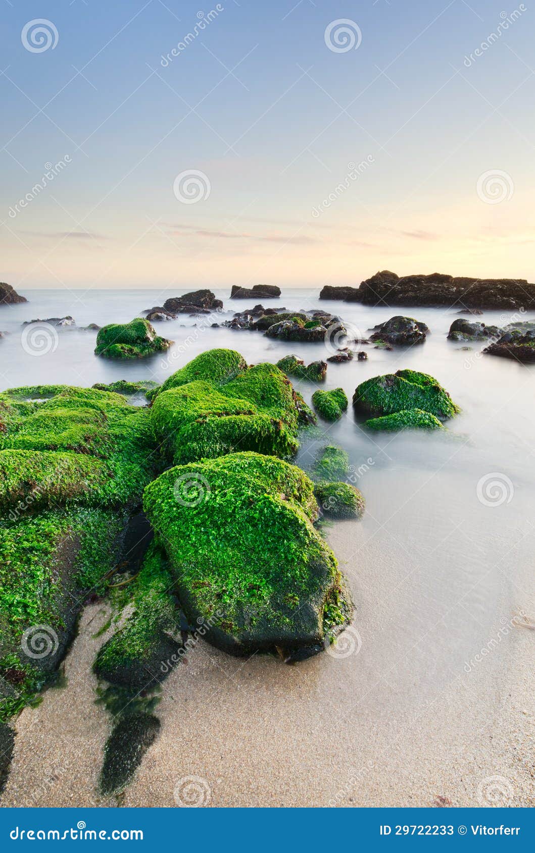 Tranquil Beach Scene in Soft Light Stock Image - Image of outdoor ...
