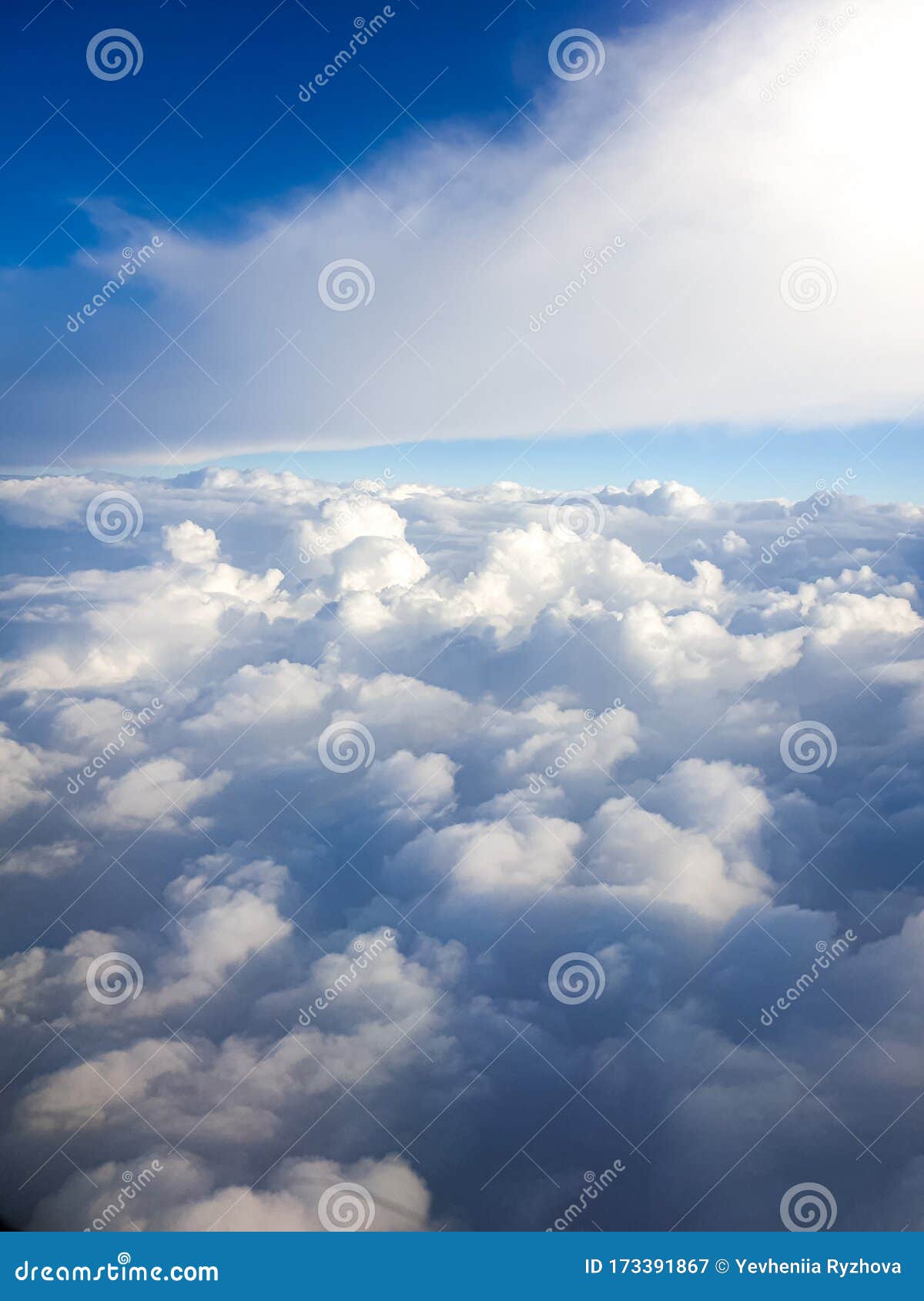 Beautiful Photo of Flying Above the Clouds in the Blue Sky Stock Image ...